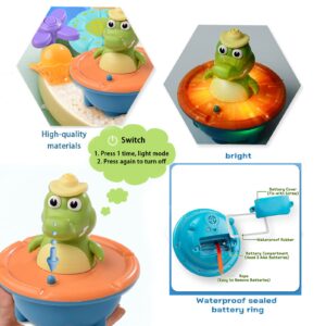 Fountain Crocodile Bath Toys | 5 Modes Spray Water Bath Toy | Sprinkler Light Up Bathtub Toy for Boys Girls Kids, for Bathroom Swimming Pool Indoor Outdoor