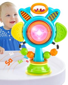 high chair toys sunflower suction cup baby toys 6-12 months+ with light, sound