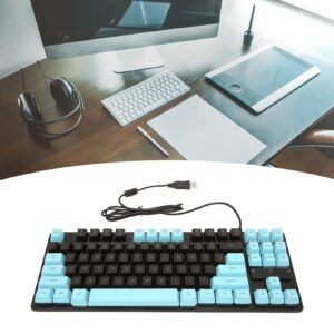 Shanrya Wired Gaming Keyboard, Wide Compatibility Ergonomic Design Wired Keyboard Detachable Keycaps for Desktop for Notebook Computers(Dark Blue)