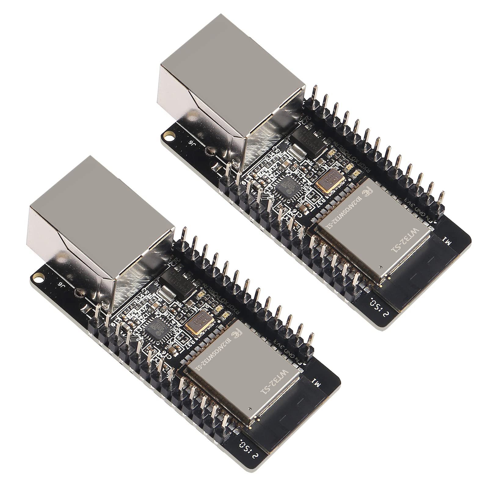 DWEII 2 Pack WT32-ETH01 ESP32 Module Ethernet WiFi Bluetooth Development Board WT32-ETH01 Embedded Serial Port to Ethernet Converter Serial to WiFi&Bluetooth MCU Module