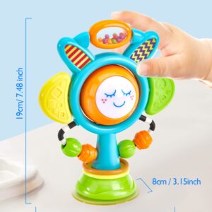 High Chair Toys Sunflower Suction Cup Baby Toys 6-12 Months+ with Light, Sound