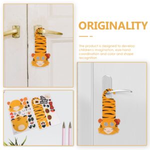 jojofuny Jungle Animals Cartoon Do Not Disturb Door Knob 2 Pcs Animal Shaped Paper Hanger Signs DIY Door Knob Pendants for Children Bedroom Kids Hangers