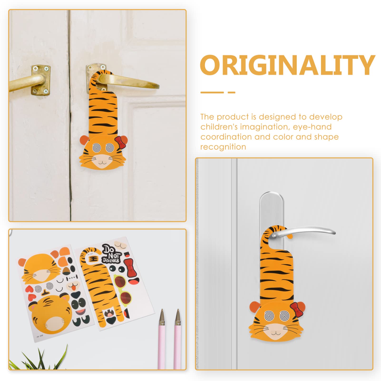 jojofuny Jungle Animals Cartoon Do Not Disturb Door Knob 2 Pcs Animal Shaped Paper Hanger Signs DIY Door Knob Pendants for Children Bedroom Kids Hangers