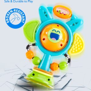 High Chair Toys Sunflower Suction Cup Baby Toys 6-12 Months+ with Light, Sound