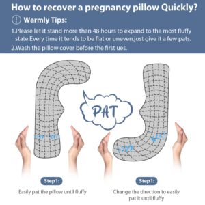 BATTOP Pregnancy Pillows for Sleeping,Body Maternity Pillow with Cooling Washable Cover,Support for Back,HIPS,Legs,Belly for Pregnant Women,New Mom Gifts for Women (Dark Blue)