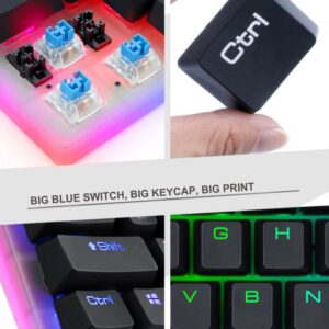 Redragon K605 Alien Giant Mechanical Gaming Keyboard, Super Big 61 Keys & Outemu Blue Switch, RGB LED Backlit Ergonomic Wired Type-C Full Key Conflict Free Anti-Ghosting NKRO Keyboard