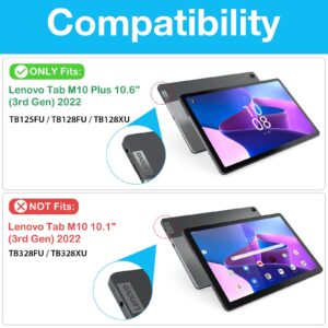 ProCase Case for Lenovo Tab M10 Plus 3rd Gen Case 10.6 Inch 2022(TB125FU/TB128FU/TB128XU), Slim Stand Hard Back Shell Protective Smart Cover Case for Lenovo Tab M10 Plus 10.6" 2022 Release -Black