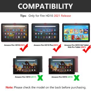 Touch Keyboard for All-New Kindle Fire HD10 Tablet&Fire HD 10 Plus(Only Compatible 11th Generation,2021 Release)10.1"-360° Rotatable Touchpad Keyboard Case,Thin&Protective for Fire HD 10 tablet(2021)