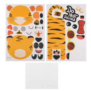 jojofuny jungle animals cartoon do not disturb door knob 2 pcs animal shaped paper hanger signs diy door knob pendants for children bedroom kids hangers