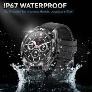 Smart Watch for Men Call Receive/Dial 1.32" HD Full Touch Screen Sports Smartwatch Compatible with iPhone Android Phone Waterproof Fitness Tracker with Bluetooth Calling Heart Rate Sleep Monitor