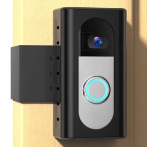 odsd video doorbell mount anti-theft, adjustable angle mounting cover accessories for camera doorbell 1/2/3/3 plus/4, no-drill for department home office door raven black