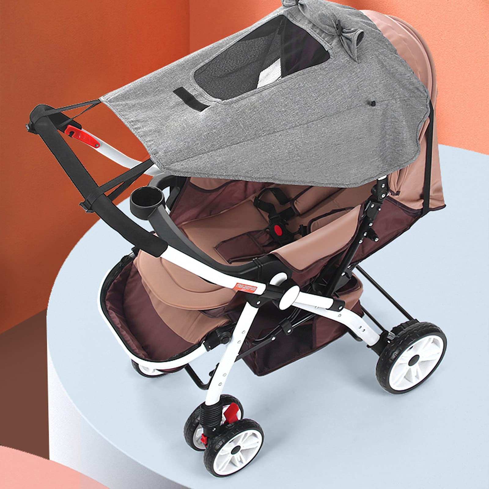 SOONHUA Stroller Sun Shade, Universal Stroller Sunshade, Waterproof Sun Protection Stroller Shade Cover Anti-UV 50+ with Viewing Window Best for High Landscape Stroller