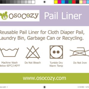 OsoCozy Cloth Diaper Pail Liner - Reusable, Washable, Waterproof Wet Bag with Drawstring. Excellent for Diaper Pails, Garbage Cans, Laundry, Recycling and Storage - Starry Night