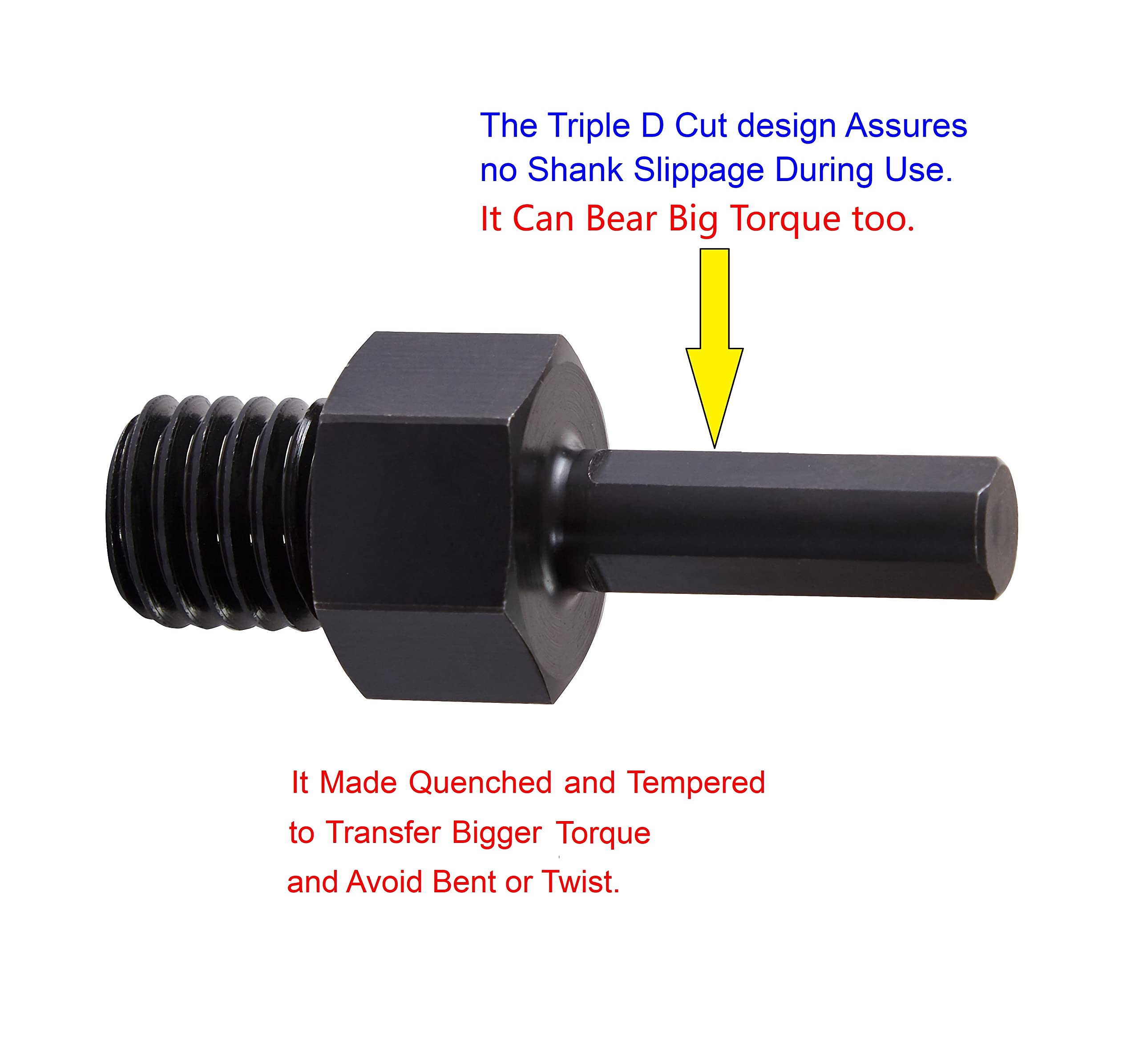 AODITECK Diamond Drill Bit Core Drill Bit Arbor Adapter for Threaded Diamond Hole Saw 3/8" Round Shank with Triple D Cut 5/8"-11 Drill Adapter