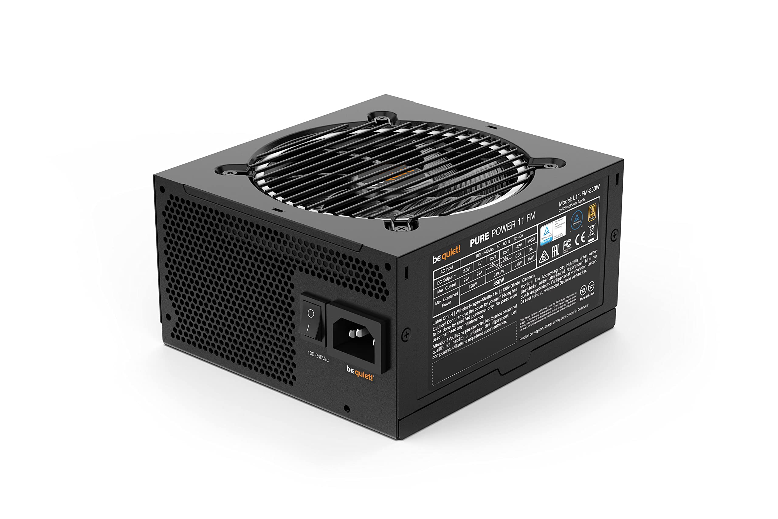 be quiet! Pure Performance Power 11 FM 850W ATX Quiet Performance Power Supply | 80 Plus Gold Efficiency | BN675