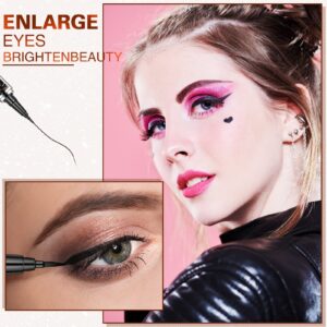 12 Pieces Self Adhesive Eyeliner 2 in 1 Eye Liner Pen Diamond Liquid Eyeliner No Glue No Magnetic Eyeliner Waterproof Lasting for Women Girls Eye Makeup False Eyelashes Gift, Black