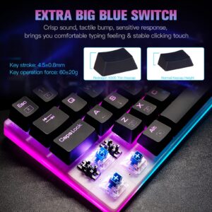 Redragon K605 Alien Giant Mechanical Gaming Keyboard, Super Big 61 Keys & Outemu Blue Switch, RGB LED Backlit Ergonomic Wired Type-C Full Key Conflict Free Anti-Ghosting NKRO Keyboard