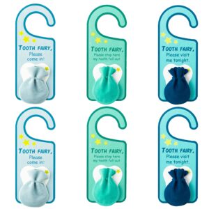 r horse 6pcs tooth fairy door hanger set cute tooth fairy wooden door hanging sign with tooth fairy pouch bag blue tooth fairy door hanging pendent encourage gift for lost teeth boys