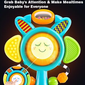 High Chair Toys Sunflower Suction Cup Baby Toys 6-12 Months+ with Light, Sound