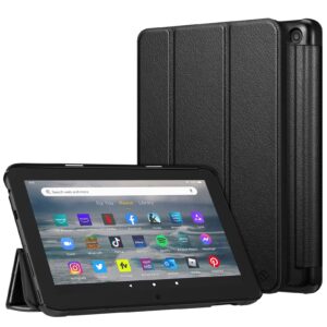 fintie slim case for all-new fire 7 tablet (12th generation, 2022 release) - ultra lightweight slim shell stand cover with auto wake/sleep, black