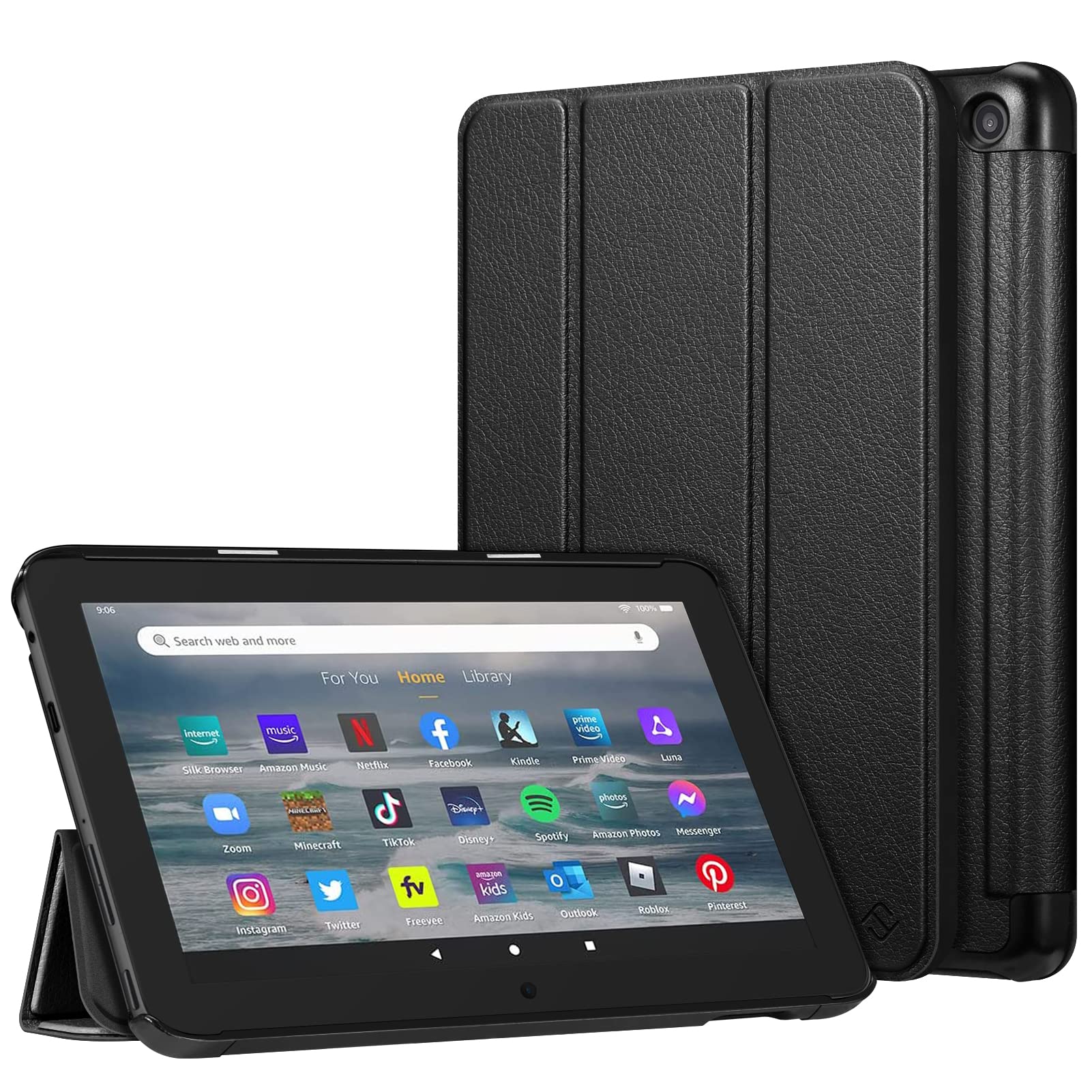 Fintie Slim Case for All-New Fire 7 Tablet (12th Generation, 2022 Release) - Ultra Lightweight Slim Shell Stand Cover with Auto Wake/Sleep, Black