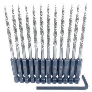 FTG USA Replacement Tapered Countersink Drill Bit Set 12 Pc (#6) 9/64" Countersink Bit Same Size Bit Replacement Only, with 6 Storage Containers