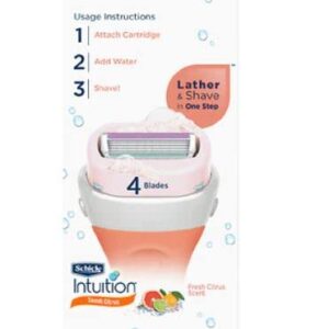 Schick Intuition Womens Razor Fresh Citrus Scent, 1 Handle with 2 Refills