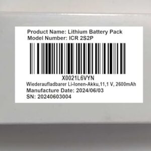 AOLIKES 7.4V Lithium-ion Battery Pack 5200mAh, Rechargeable Battery Power Cell w/XH2.54-2Pin Plug, DIY Batteries 18650 2S2P Li-ion Batteries Pack Support 3C Continuous Discharge