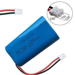 AOLIKES 7.4V Lithium-ion Battery Pack 5200mAh, Rechargeable Battery Power Cell w/XH2.54-2Pin Plug, DIY Batteries 18650 2S2P Li-ion Batteries Pack Support 3C Continuous Discharge