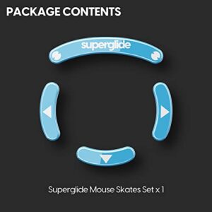 Superglide - Fastest and Smoothest Mouse Feet/Skates Made with Ultra Strong Flawless Glass Super Fast Smooth and Durable Sole for Logitech GPro Wireless [Blue]