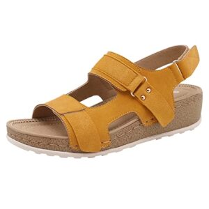 sckarle women's summer sandals casual beach walking athletic sandals wedge platform ankle strap outdoor sandal