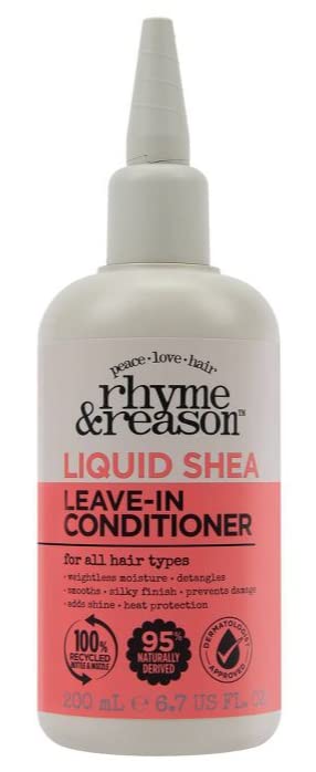 Rhyme and Reason Liquid Shea Leave-In Conditioner. Formulated for Sleek and Smooth Finish. Weightless Moisture and Nourishment. 6.7 Fl Oz. (1 Pack)