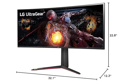 LG 34GP950G-B 34" Ultragear QHD (3440 x 1440) Nano IPS Curved Gaming Monitor - (Renewed)