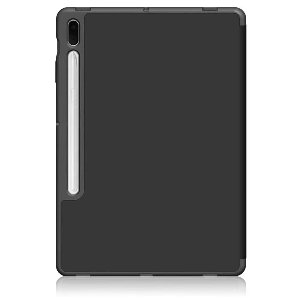 KuRoKo Samsung Galaxy Tab S8 Ultra 14.6 Inch Tablet Case with Pen Holder- Ultra Slim TPU Backshell Folio Stand Cover for Galaxy Tab S8 Ultra 14.6(SM-X900/ X906) (Black)