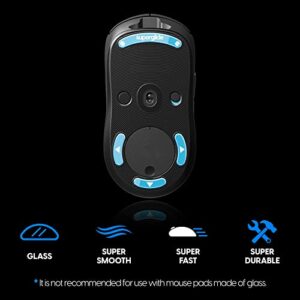 Superglide - Fastest and Smoothest Mouse Feet/Skates Made with Ultra Strong Flawless Glass Super Fast Smooth and Durable Sole for Logitech GPro Wireless [Blue]