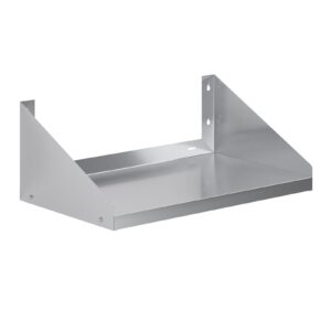 amgood 30" long x 18" deep stainless steel wall shelf with side guards