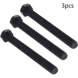 Jutagoss 3PCS M10x100mm Hex Screws Bolts Carbon Steel Fastener Rustproof Metric Fully Threaded Replace Bolt Black