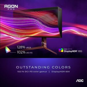 AOC Agon PRO AG274QG 27" Tournament Gaming Monitor, QHD 2K 2560x1440, 240Hz 1ms, G-SYNC Ultimate, PS5 Xbox Switch, Black