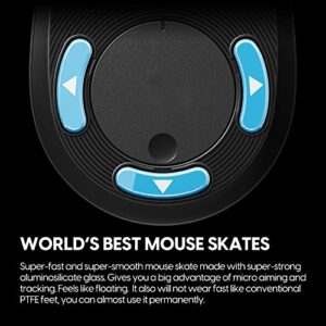 Superglide - Fastest and Smoothest Mouse Feet/Skates Made with Ultra Strong Flawless Glass Super Fast Smooth and Durable Sole for Logitech GPro Wireless [Blue]