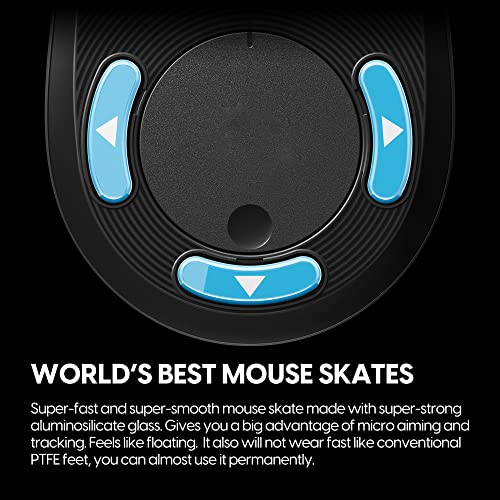 Superglide - Fastest and Smoothest Mouse Feet/Skates Made with Ultra Strong Flawless Glass Super Fast Smooth and Durable Sole for Logitech GPro Wireless [Blue]