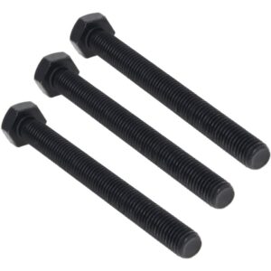 Jutagoss 3PCS M10x100mm Hex Screws Bolts Carbon Steel Fastener Rustproof Metric Fully Threaded Replace Bolt Black