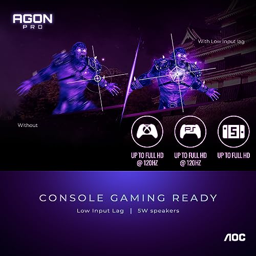 AOC Agon PRO AG274QG 27" Tournament Gaming Monitor, QHD 2K 2560x1440, 240Hz 1ms, G-SYNC Ultimate, PS5 Xbox Switch, Black