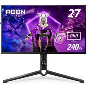 aoc agon pro ag274qg 27" tournament gaming monitor, qhd 2k 2560x1440, 240hz 1ms, g-sync ultimate, ps5 xbox switch, black