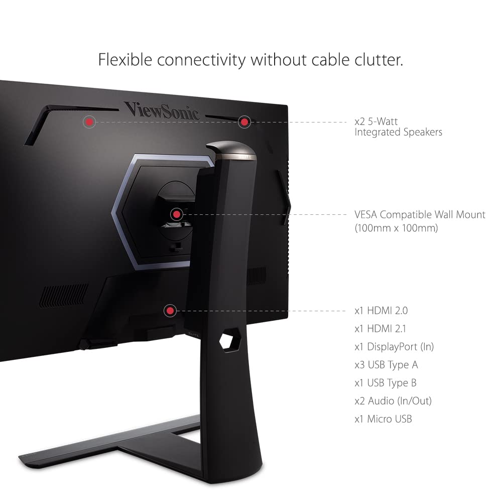 ViewSonic Elite XG320U 32 Inch 4K UHD Gaming Monitor with 150Hz, 1ms, HDR 600, FreeSync Premium Pro, HDMI, DisplayPort, USB, and Advanced Ergonomics (Renewed)