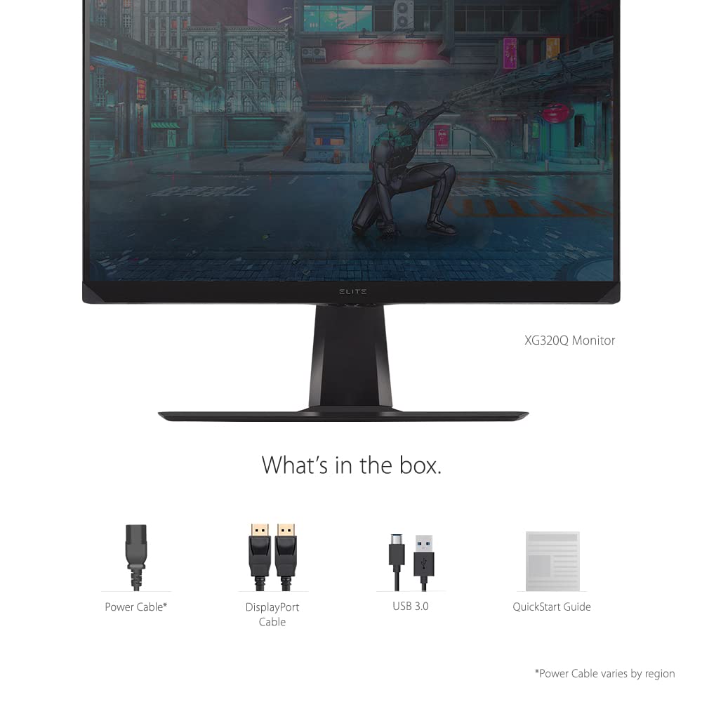 ViewSonic Elite XG320Q 32" 1440p QHD Gaming Monitor with 175Hz, 0.5ms, HDR 600, G-Sync Compatible, 99% AdobeRGB, HDMI, DP and Advanced Ergonomics (Renewed)