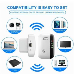 2022 Newest WiFi Extender,WiFi Booster,WiFi Repeater,Covers Up to 2640sq.ft and 25 Devicse,Internet Booster,WiFi Range Extender with Ethernet Port,1-Tap Setup,WiFi Signal Booster for Home