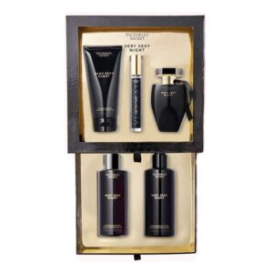 victorias secret very sexy night eau de parfum 5 piece gift set 3.4 ounce eau de parfum & velvet body cream & body wash & rollerball & body lotion