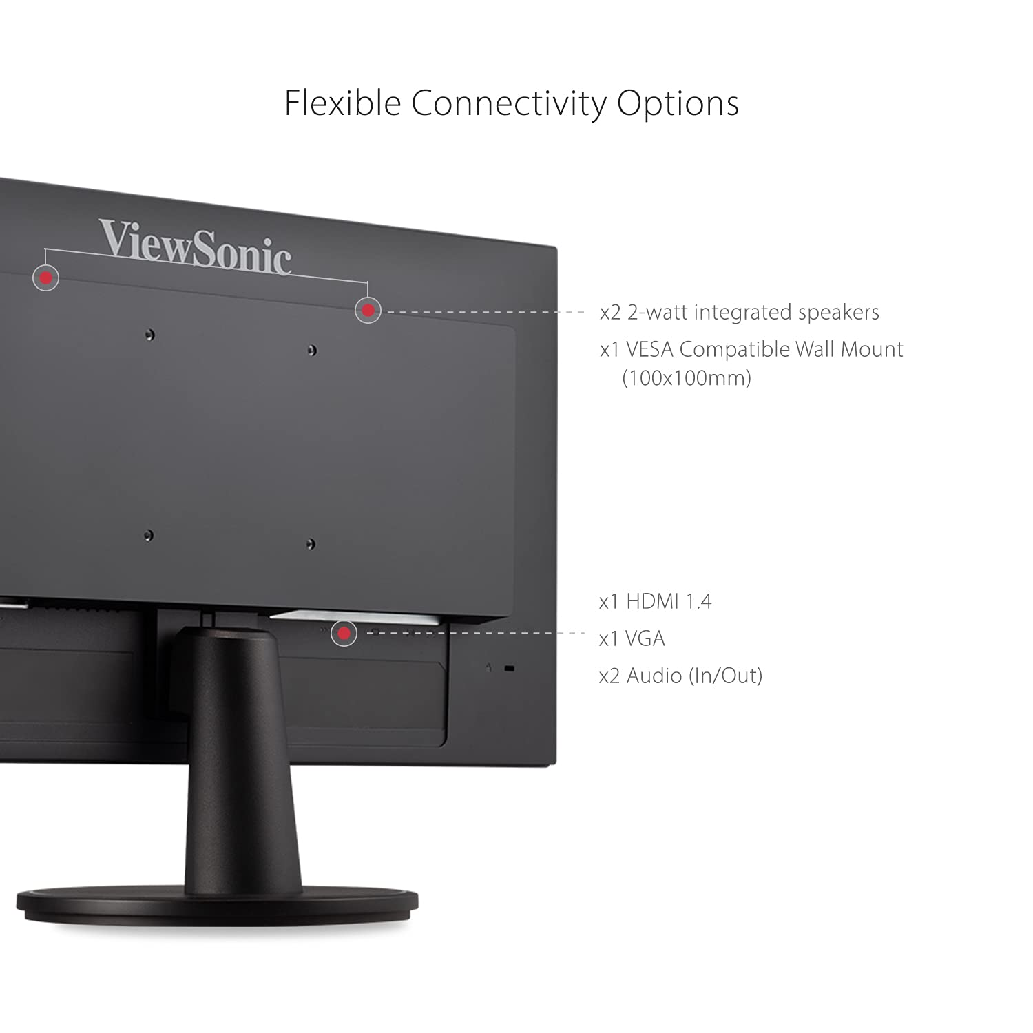 ViewSonic VA2247-MH 22 Inch Full HD 1080p Monitor with 100Hz, FreeSync, Ultra-Thin Bezel, HDMI, VGA (Renewed)