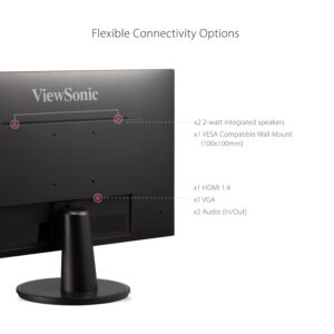 ViewSonic VA2747-MHJ 27" Full HD Monitor with Advanced Ergonomics, FreeSync, 100Hz, Eye Care, HDMI, VGA Inputs (Renewed)