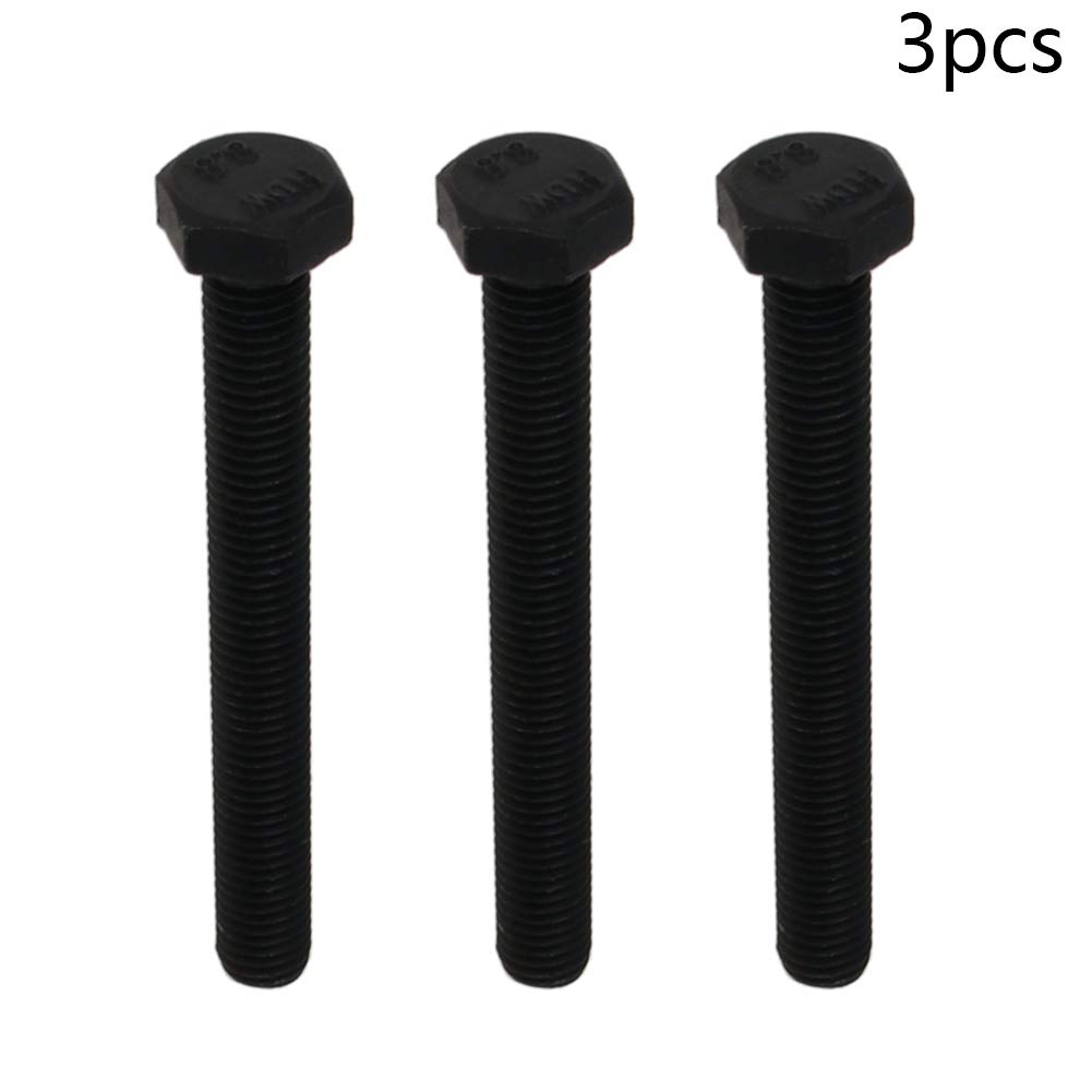 Jutagoss 3PCS M10x90mm Hex Screws Bolts Carbon Steel Fastener Rustproof Metric Fully Threaded Replace Bolt Black